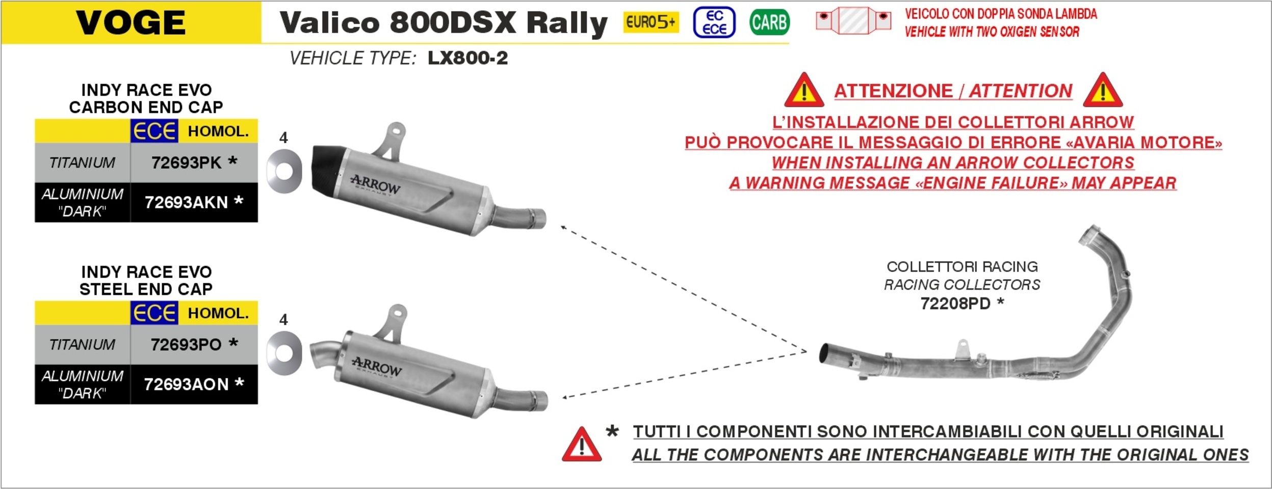 VOGE DS800X RALLY ARROW RACING COLLECTORS - CooperB Motorcycles